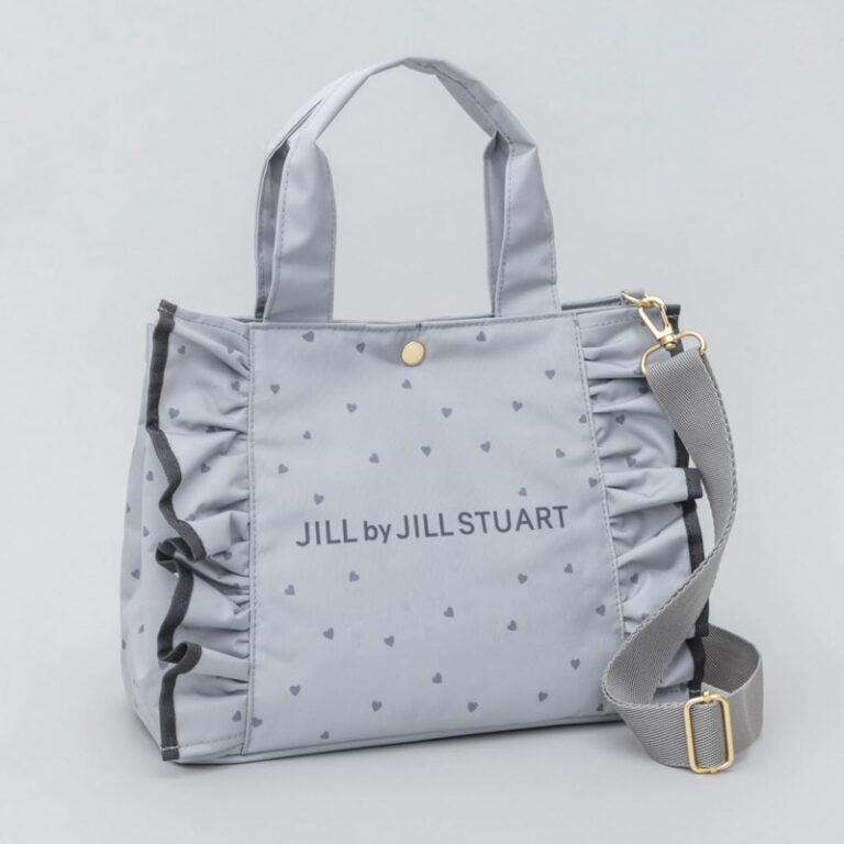 \スナップボタンでフォルムが変えられる♪／ JILL by JILL STUART BOOK ハートフリルバッグ GRAY ver. | 雑誌付録ダイアリー【発売予定・レビューブログ】